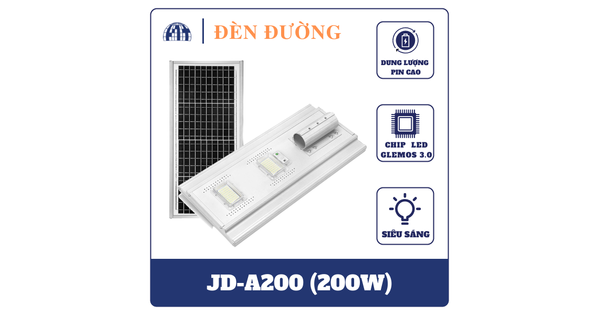 Đèn đường LED năng lượng mặt trời Jindian JD-A200 Công suất 200W